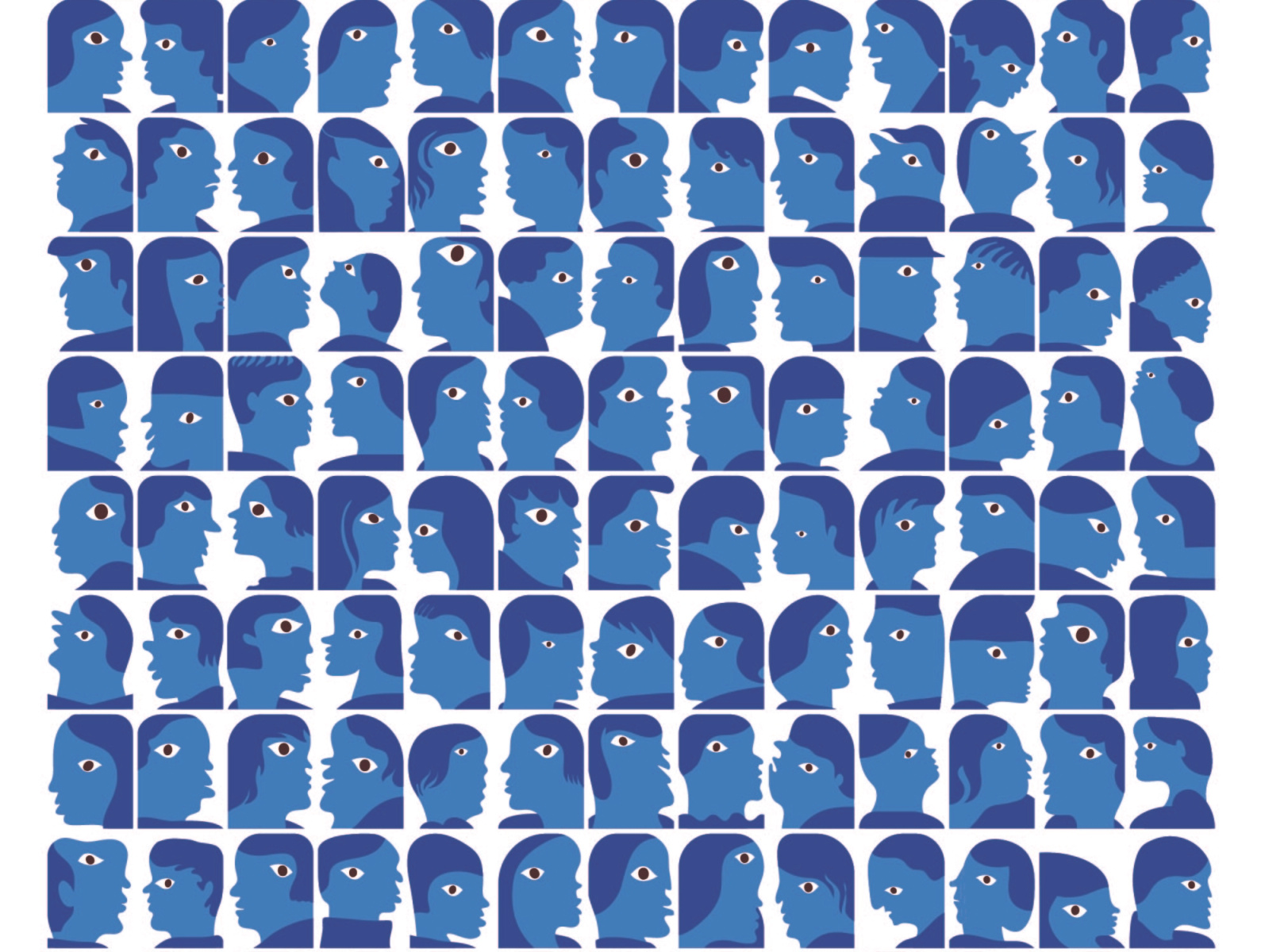 182 Blue Faces by Ela Naiman on Dribbble