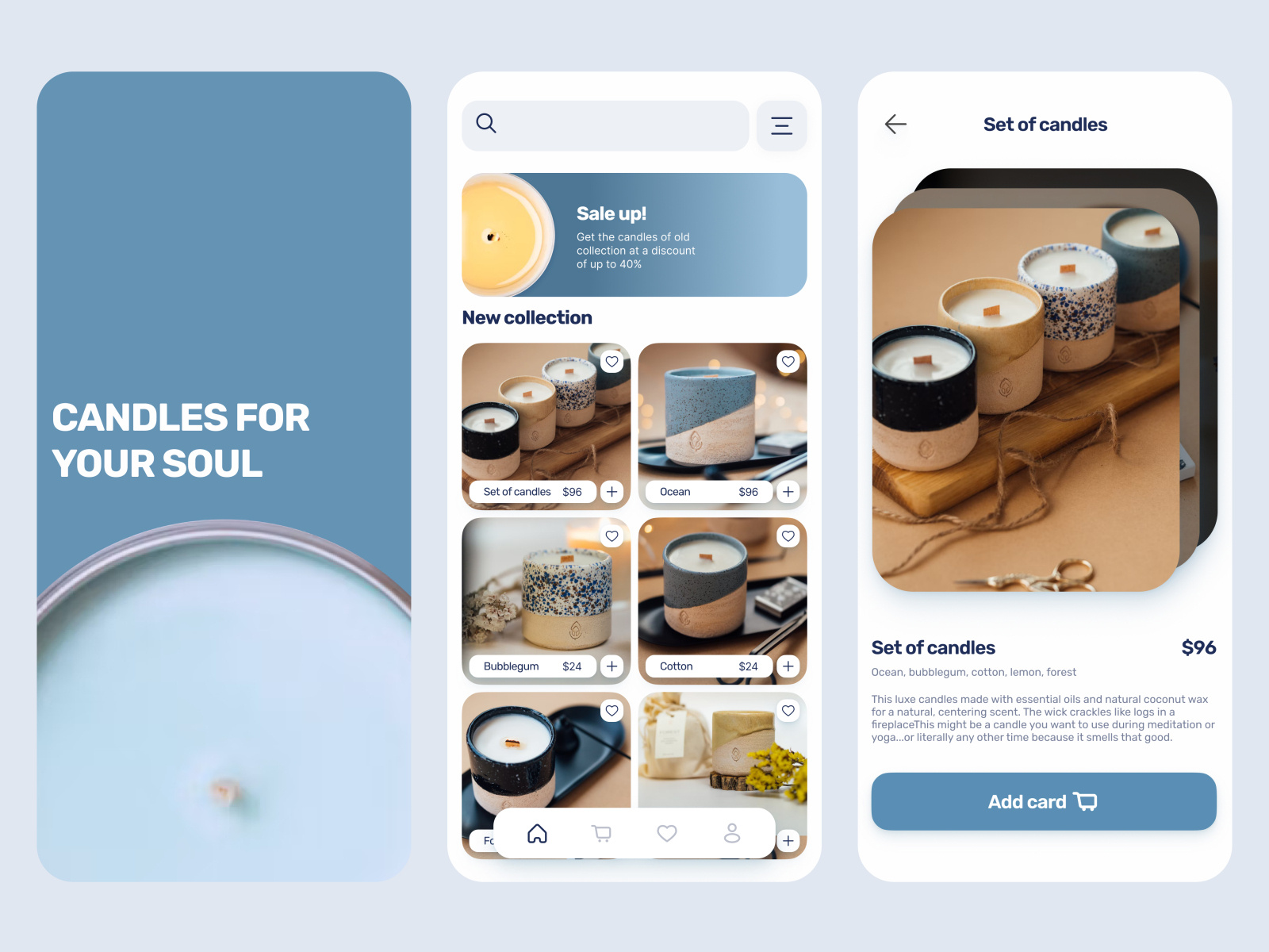 Candle shop - mobile app by Katya Sabirova on Dribbble
