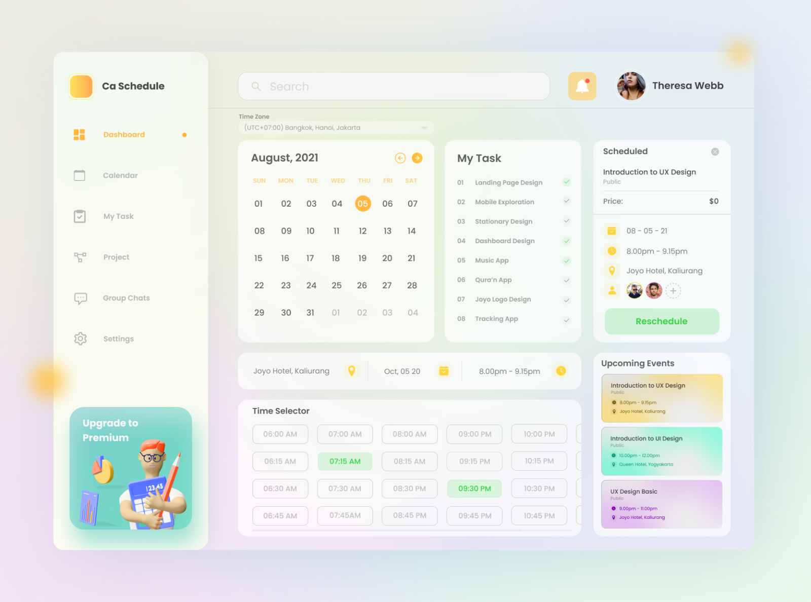 Schedule Dashboard Design by Sultan Adi on Dribbble