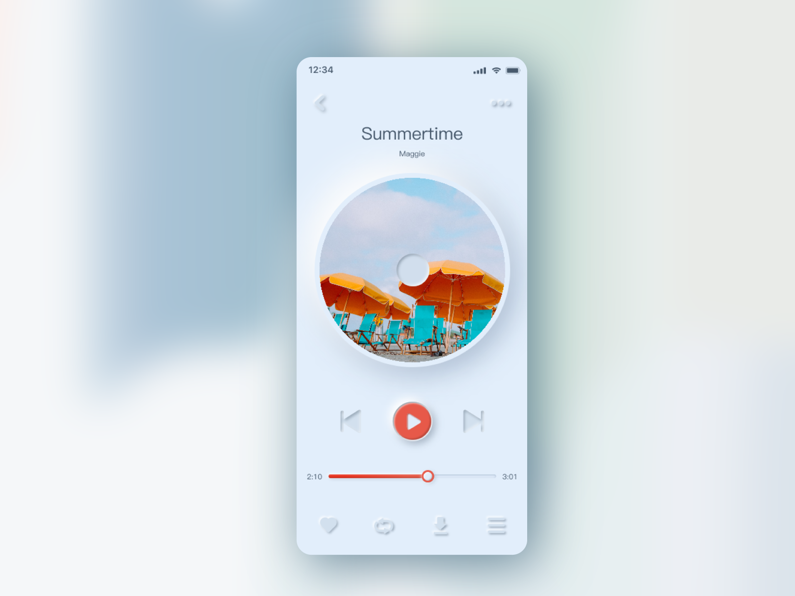 music player by Yuheng Xie on Dribbble