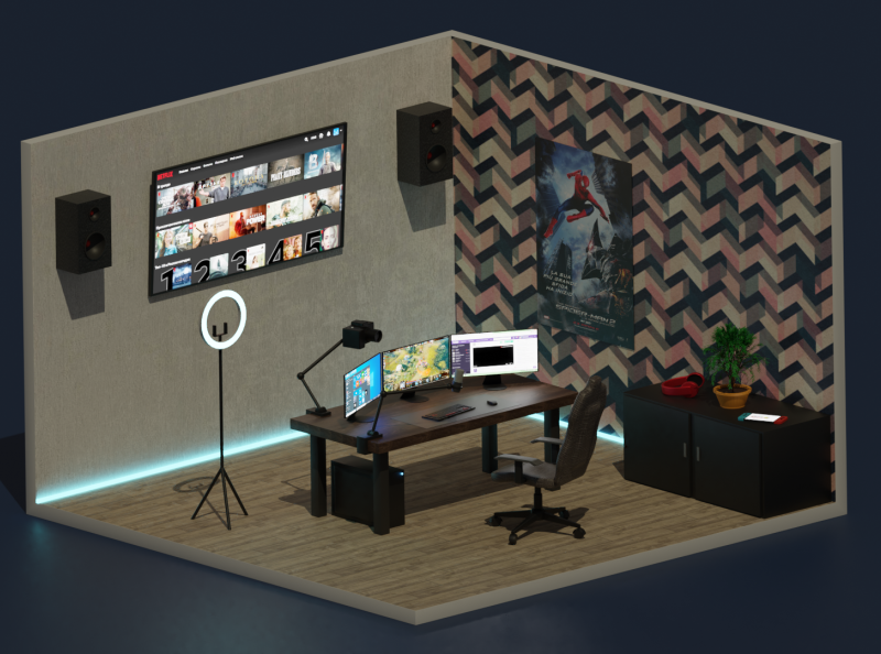 Streamer's room by Sergey Kulyabin on Dribbble