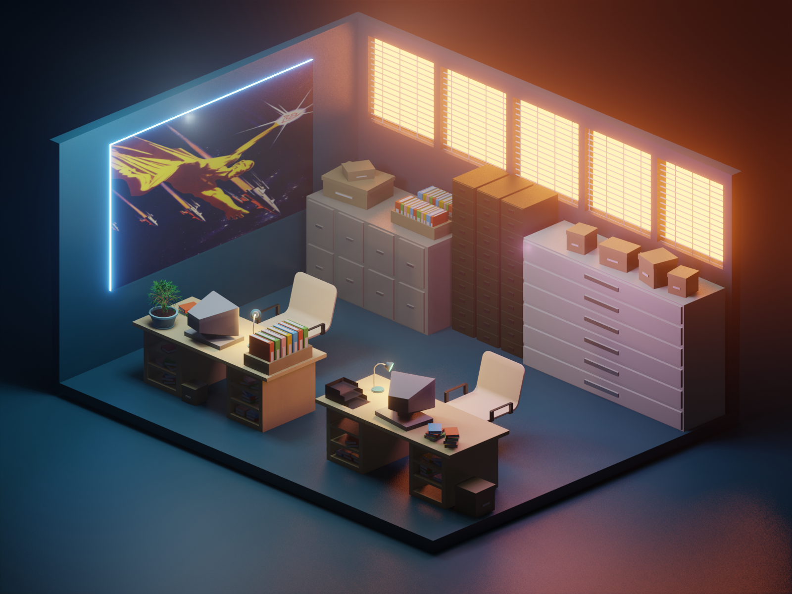 3d workspace by Sergey Kulyabin on Dribbble