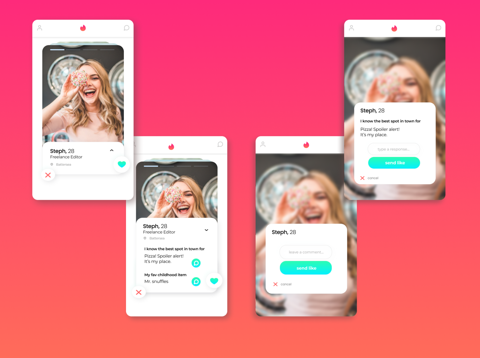 Tinder Redesign by Amy Buntzen on Dribbble