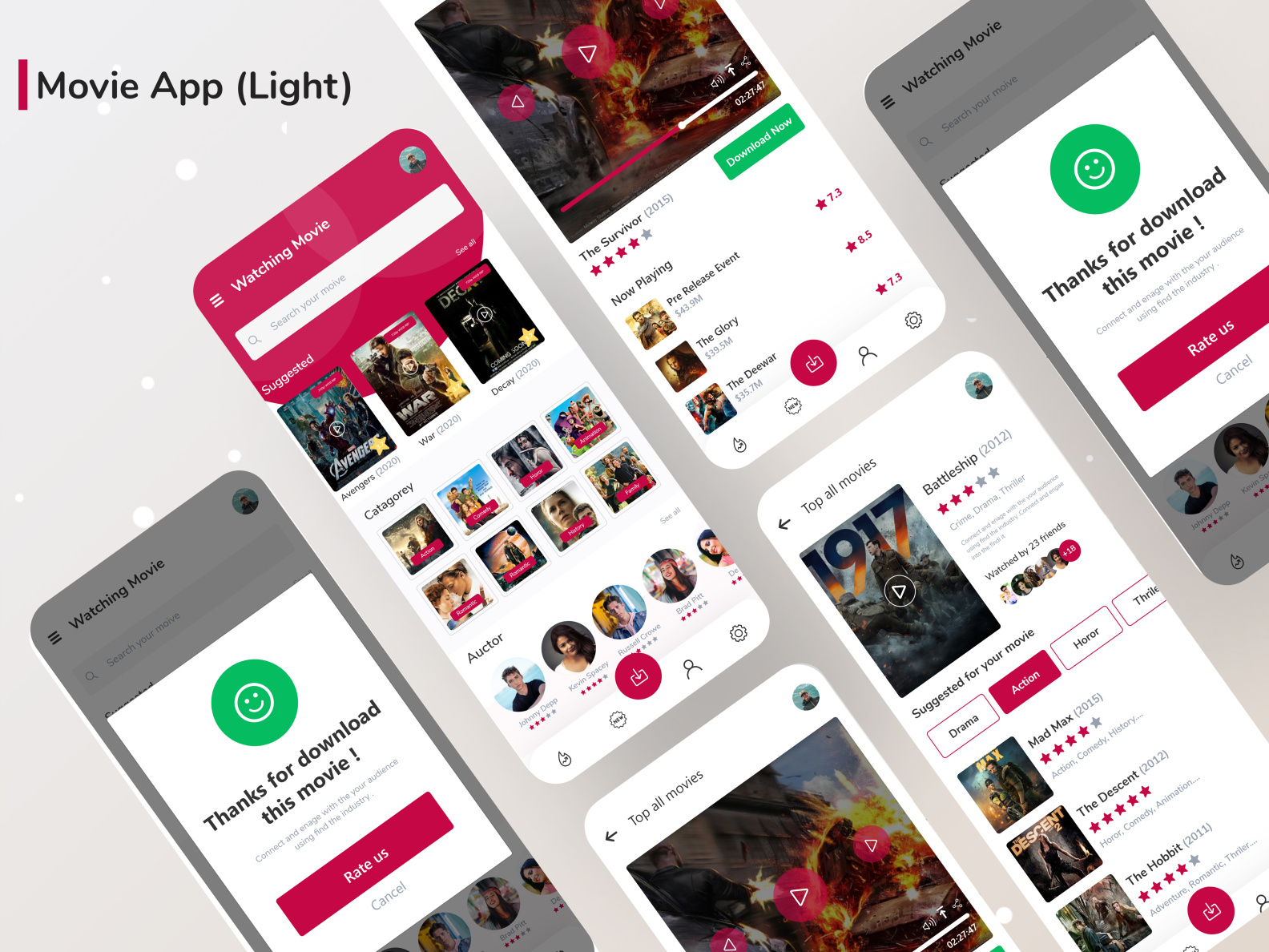 Movie App (Light) by Design-Craft on Dribbble