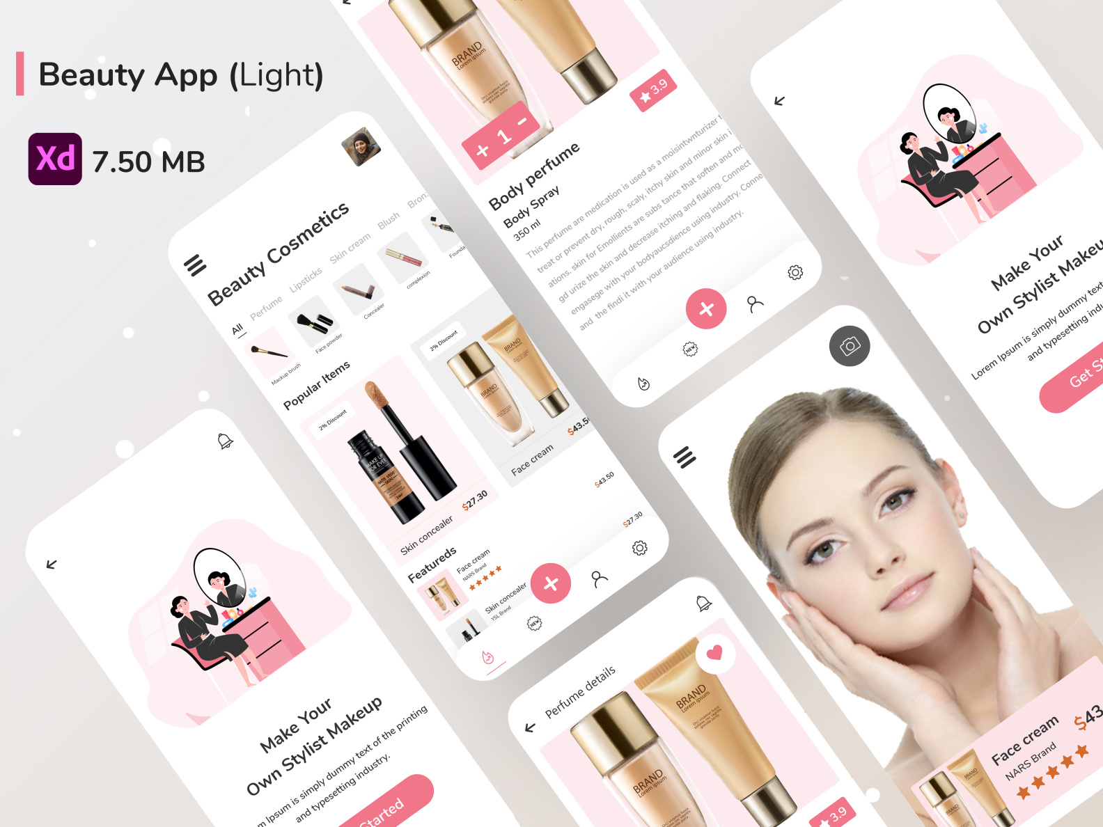 Beauty App (Light) by Design-Craft on Dribbble