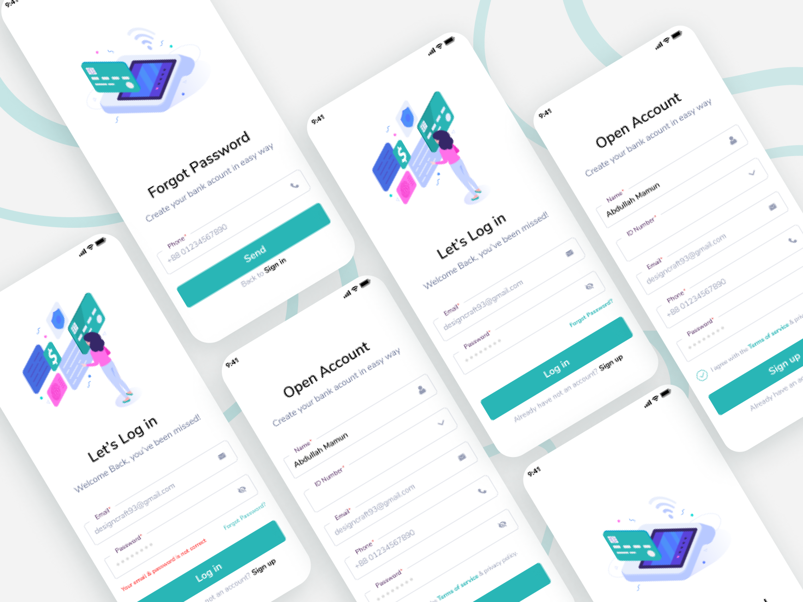 Bank app ui Sign up and Sign in Screen by Design-Craft on Dribbble