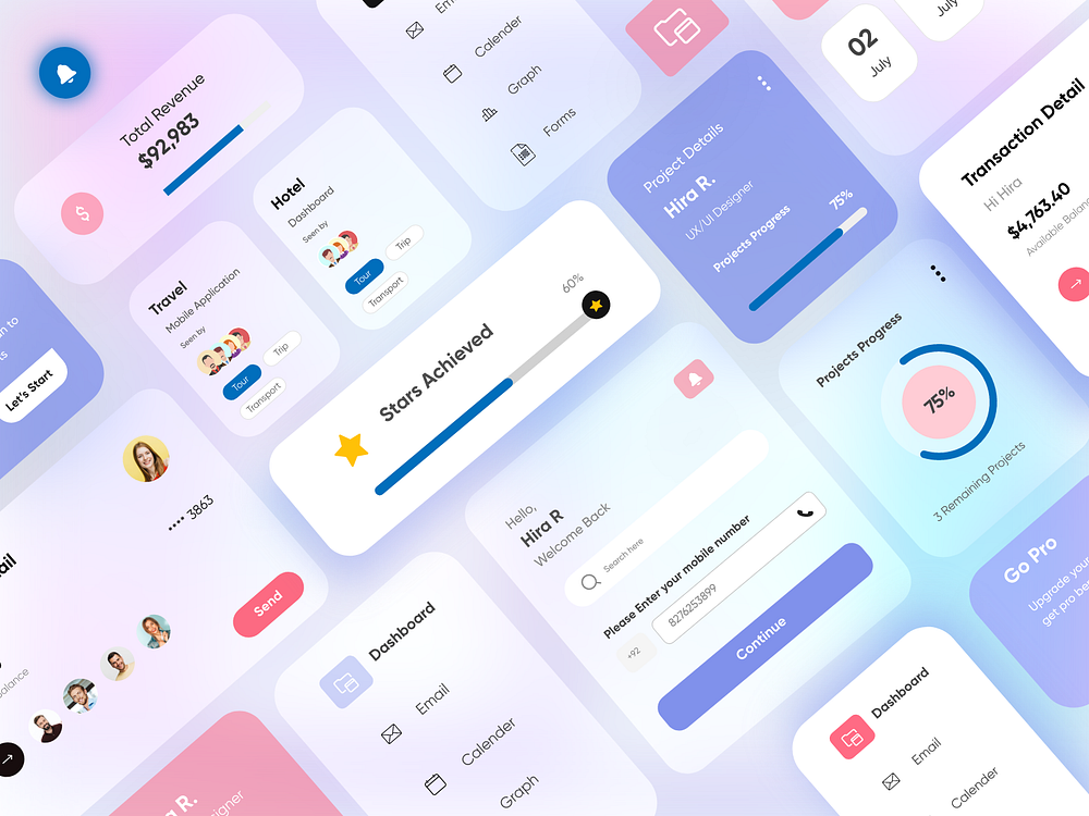 UI Elements/Components-UX/UI Design by Hira Riaz🔥 on Dribbble