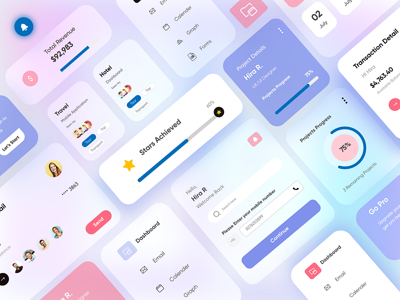 UI Elements/Components-UX/UI Design by Hira Riaz🔥 on Dribbble