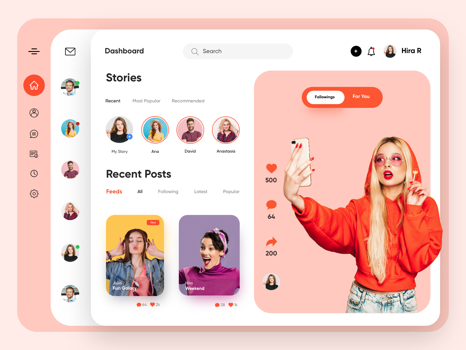 Social Media Dashboard -UX/UI Design by Hira Riaz🔥 for Upnow Studio on ...