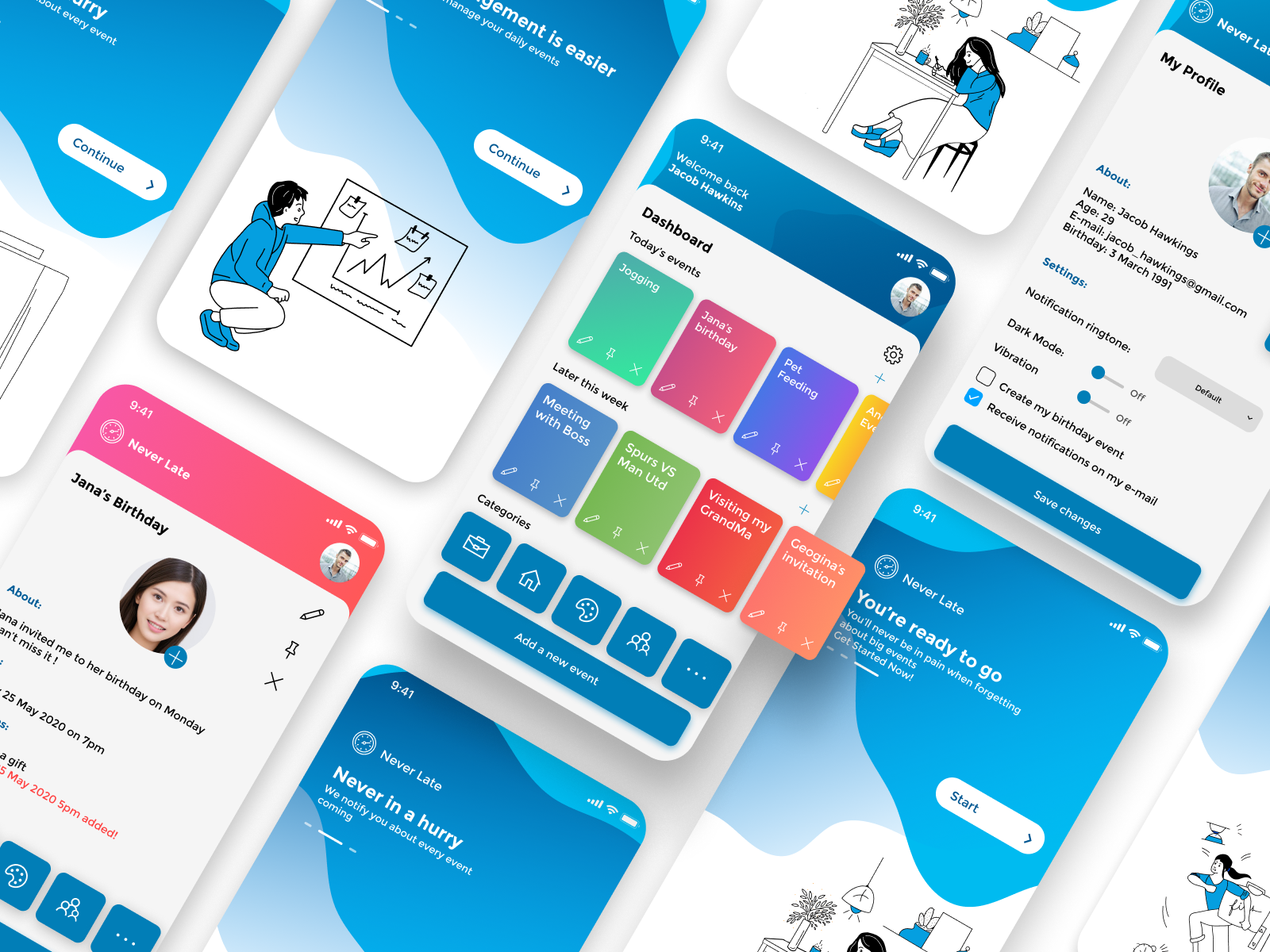 Time management app concept by Mohamed Ayoub Chebbi on Dribbble