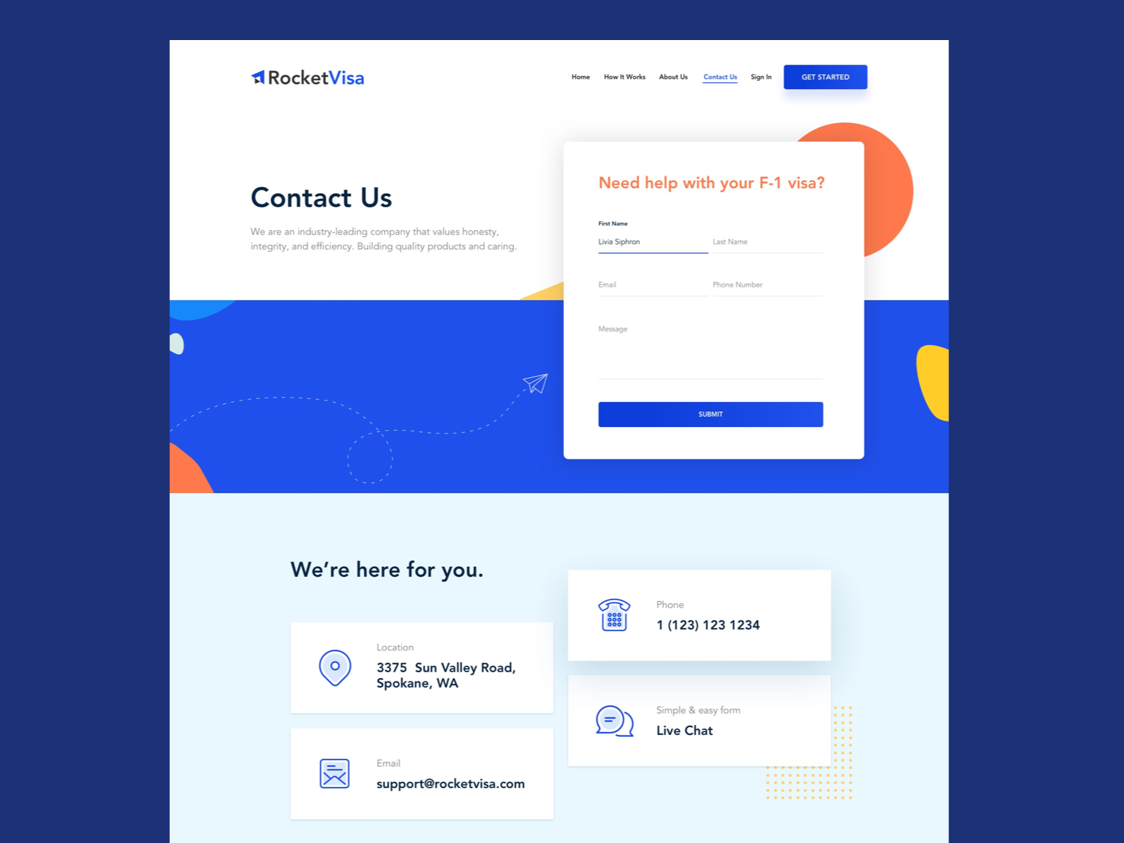 Contact Us Page Super Clean by Shakil Ali on Dribbble