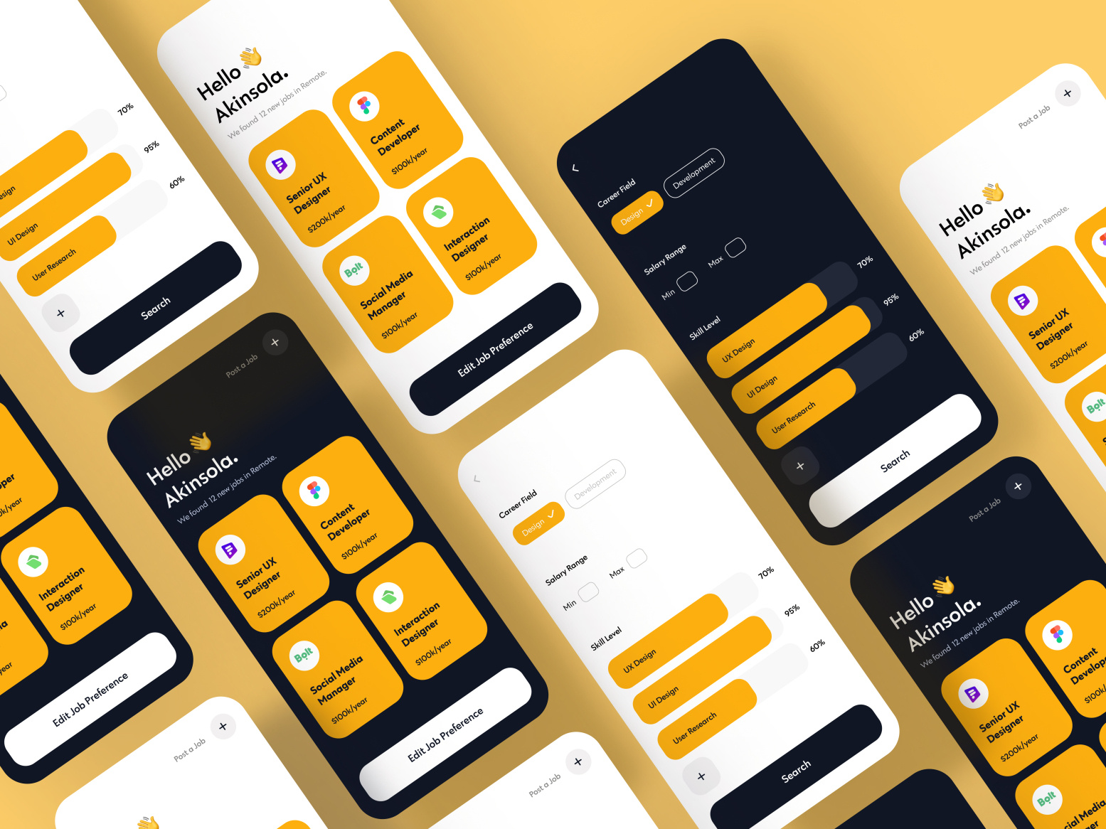 Job App UI Design by Akinsola on Dribbble