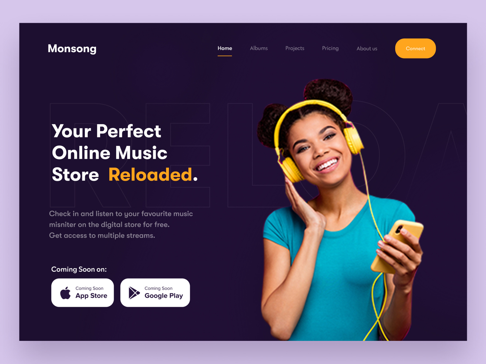 Music Web Landing Page by Akinsola on Dribbble