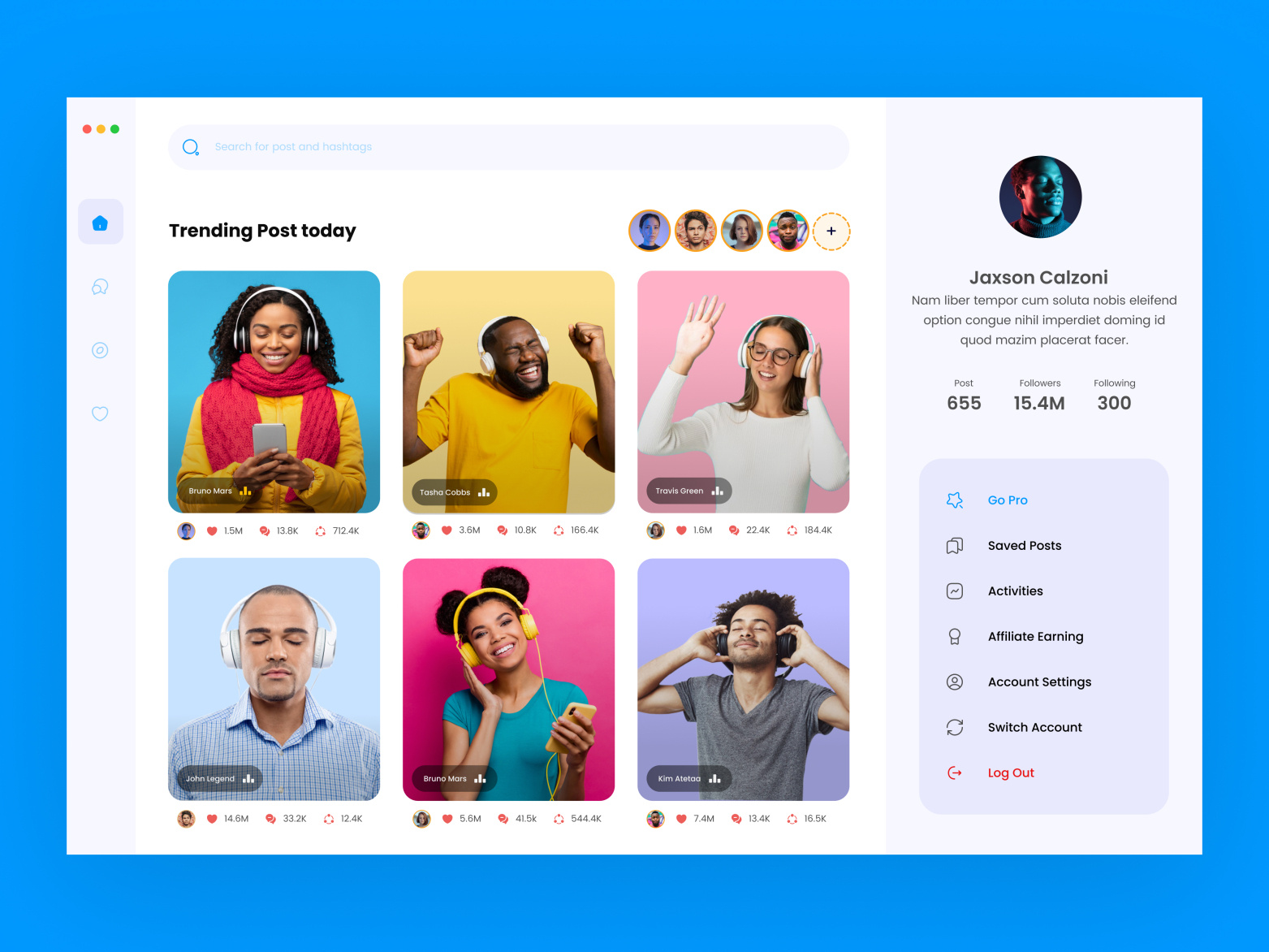 Social Media Interface Design by Akinsola for Hetikal on Dribbble