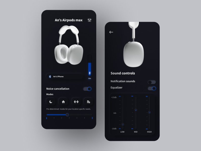 Airpods Max UI by Anisha R on Dribbble