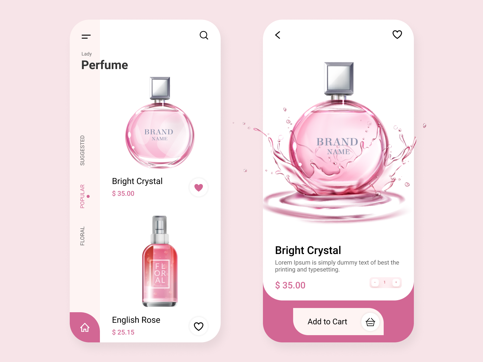 Perfume Mobile App Design by Priyanka Tala on Dribbble