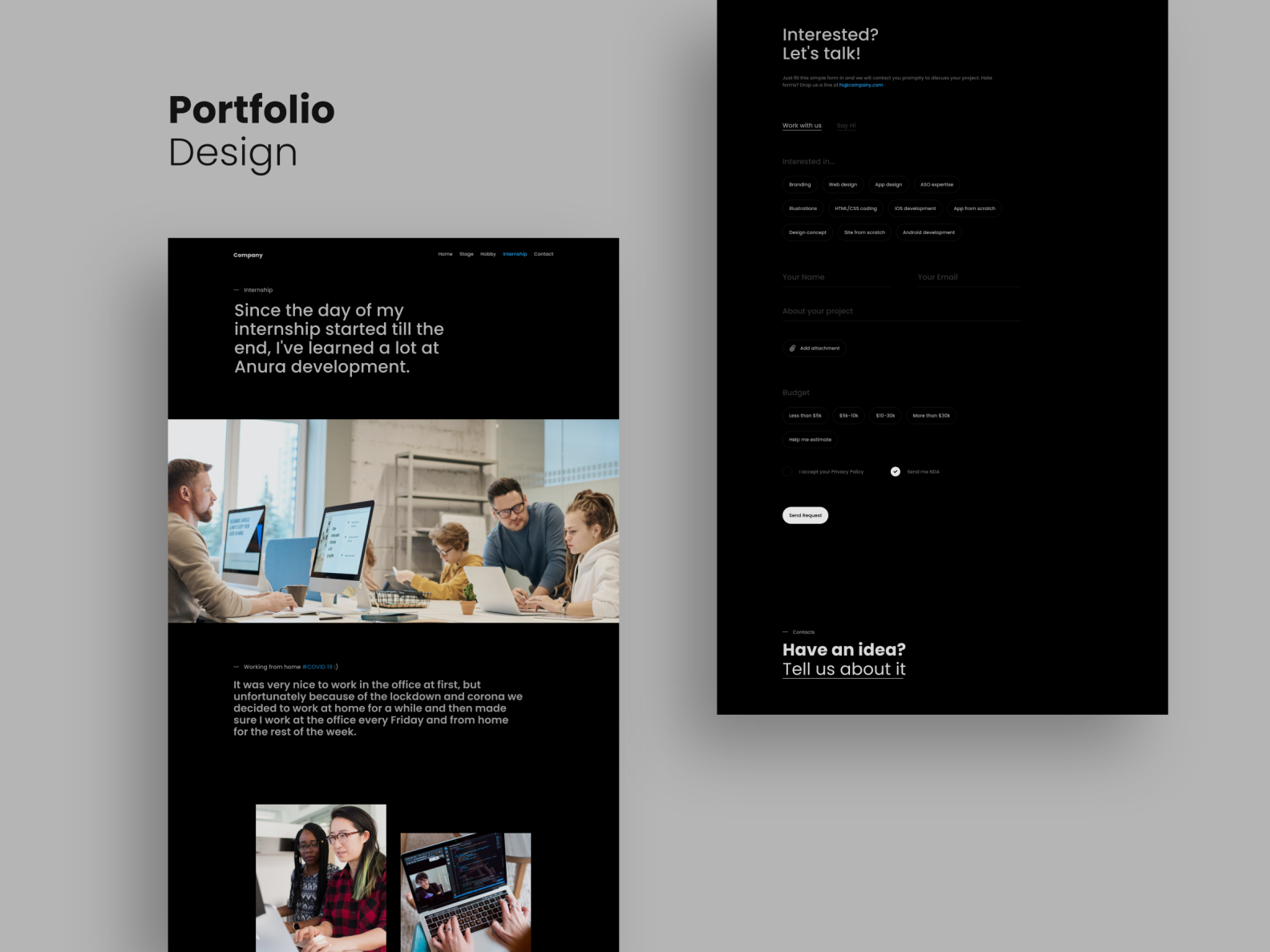 Simple Portfolio Design by Muhammad Faizan on Dribbble