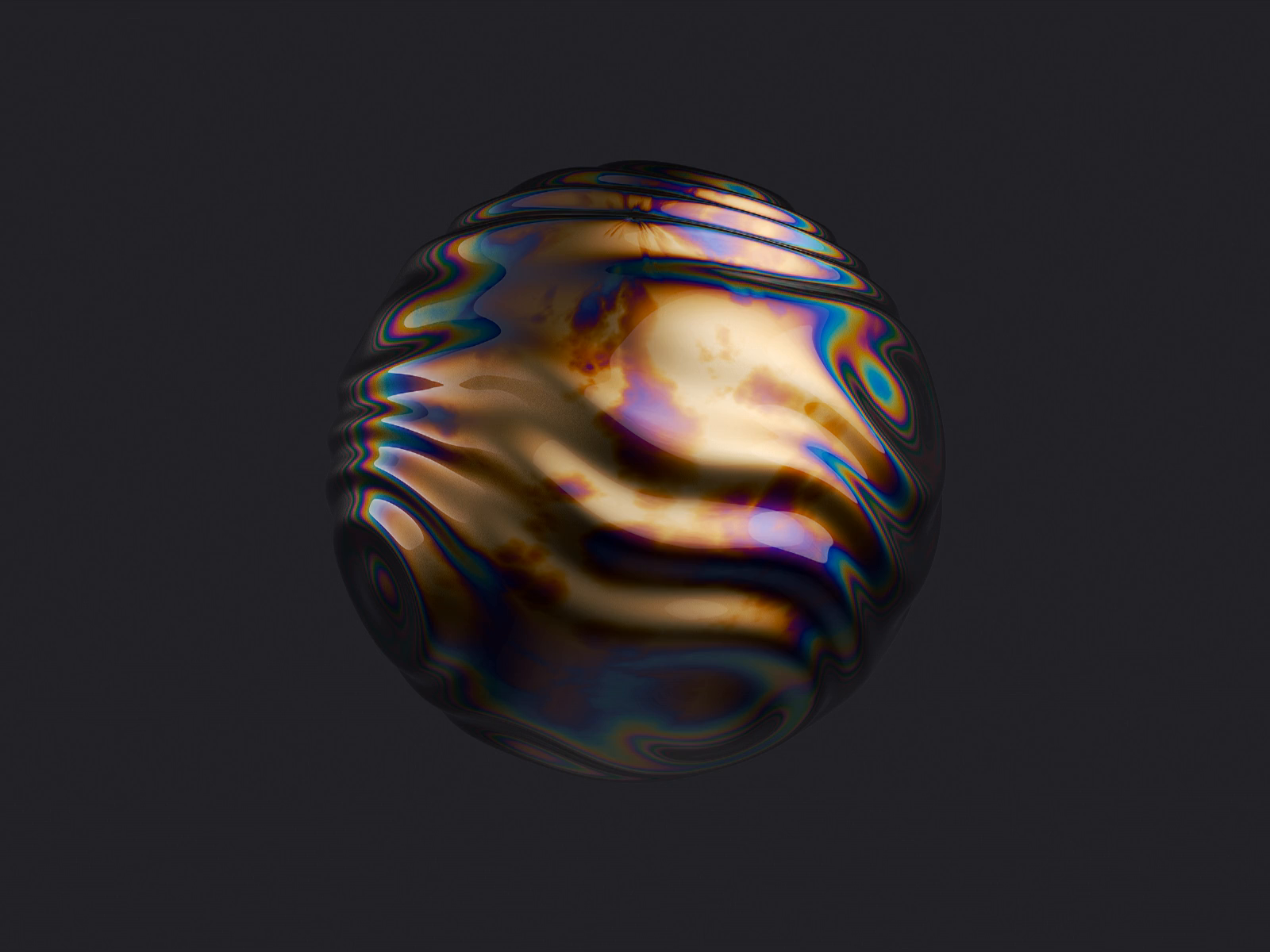 3D wavy oil slick sphere by Constantin Calcatinge 🚀 on Dribbble