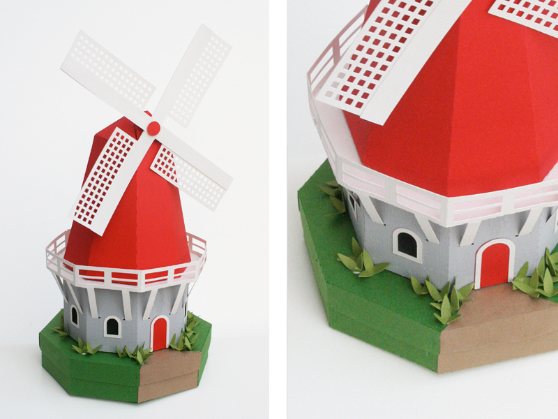 Paper dutch windmill gift box by Patricia Zapata on Dribbble