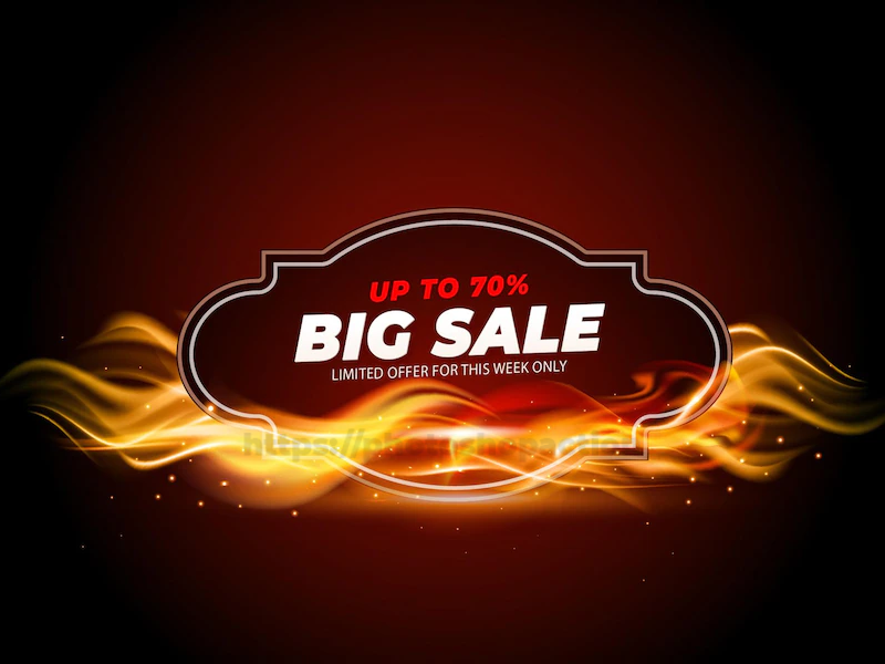 Realistic fire flame offer promotion banner by MRI STUDIO on Dribbble