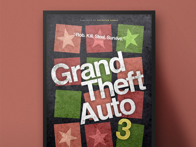 Grand Theft Auto | Minimalistic Typography Posters by Karl Bembridge on ...
