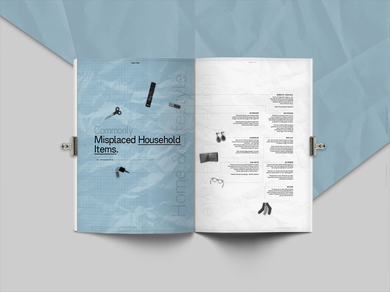 Common Misplaced Household Items | Magazine Layout by Karl Bembridge on ...