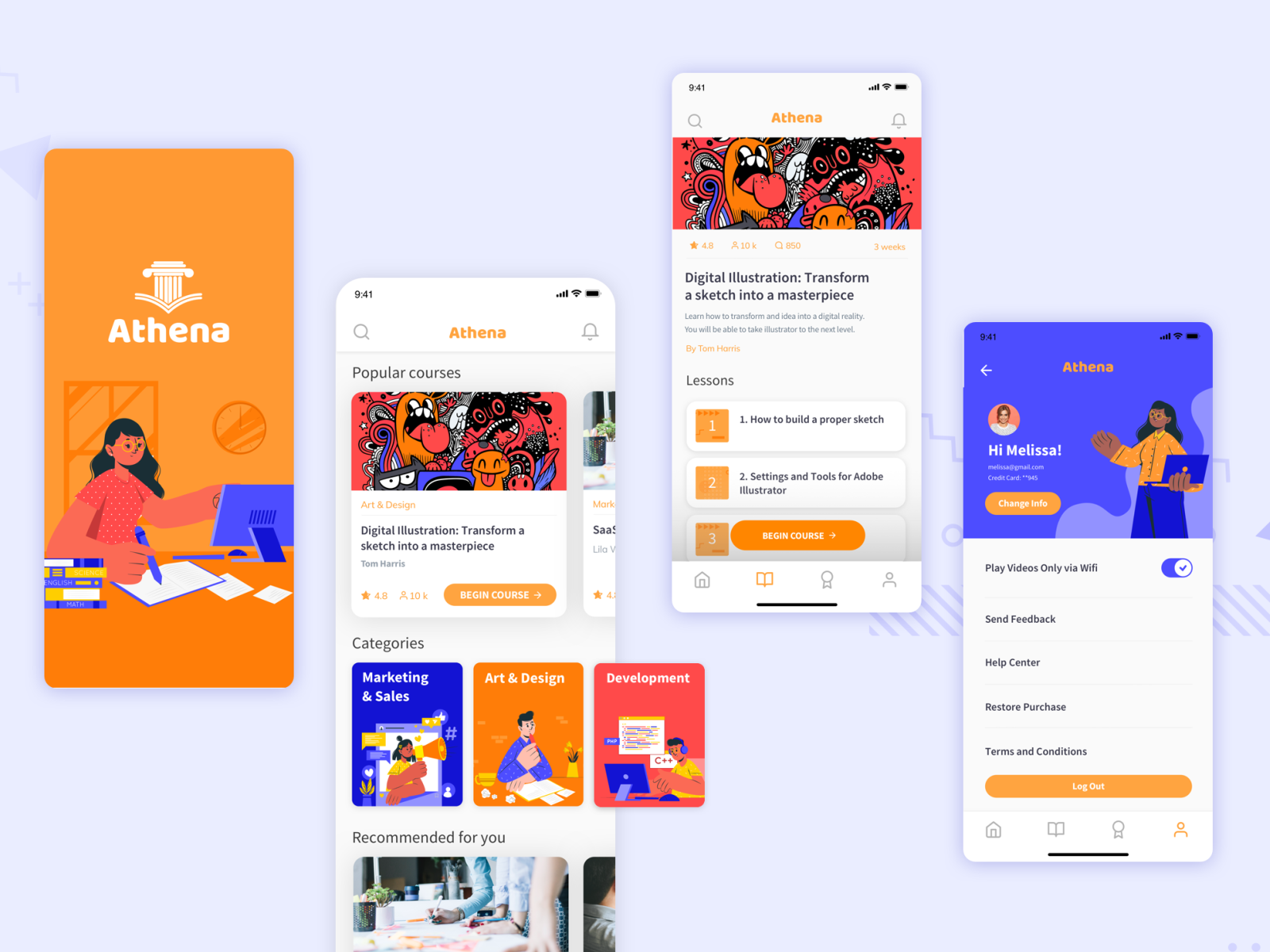 Athena, Online Education App. by Grecia Quintero on Dribbble