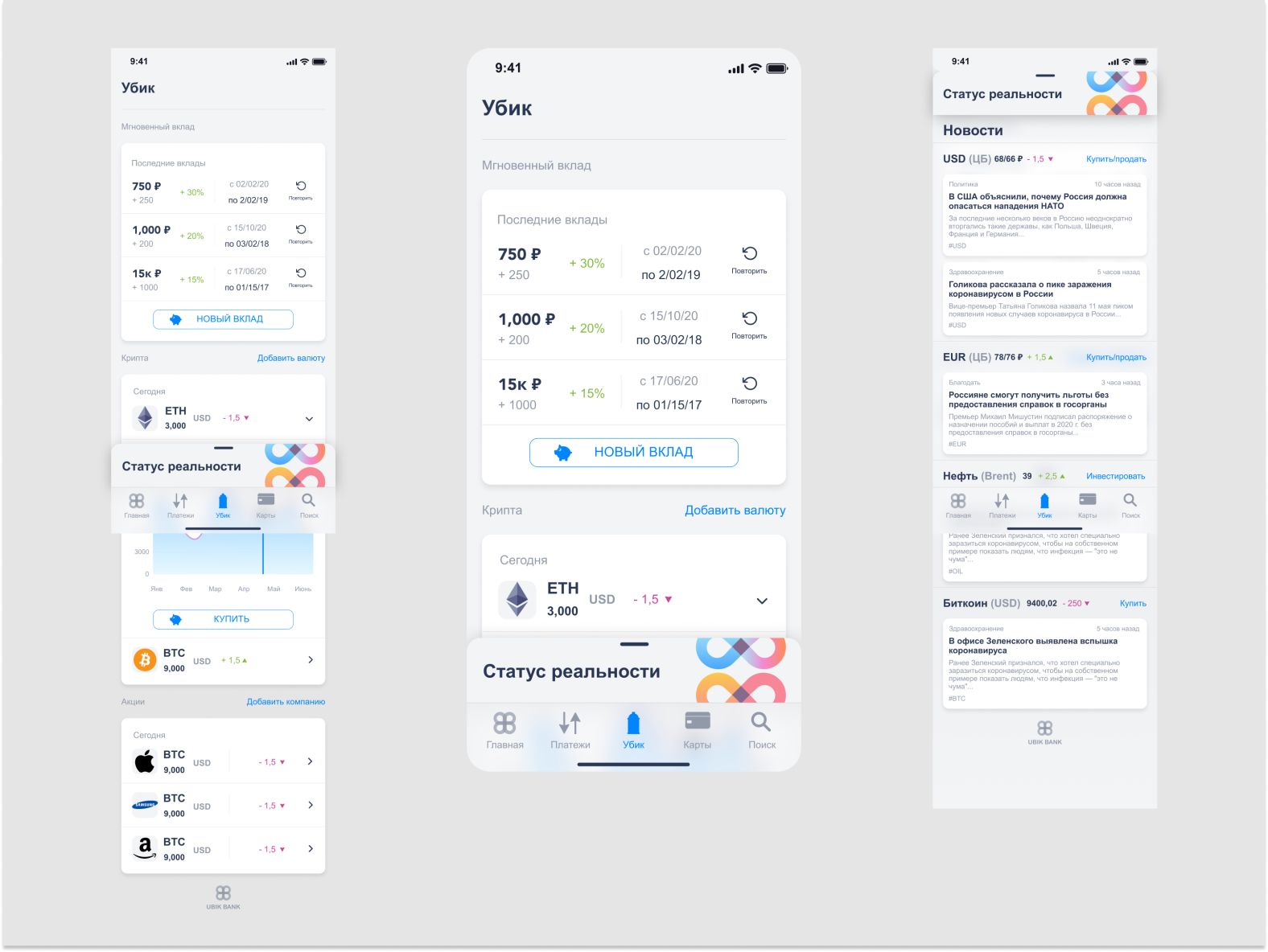 Banking app prototype - miscellaneous by Dmitry on Dribbble