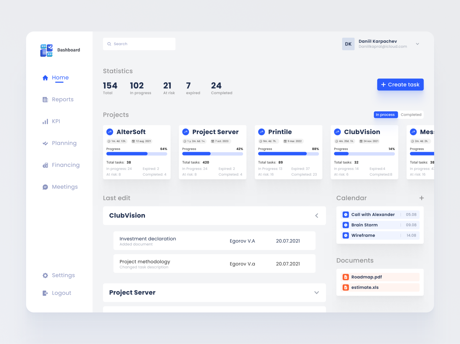 Dashboard by Daniil on Dribbble