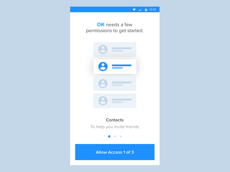 Permissions Screen by Abhinav on Dribbble