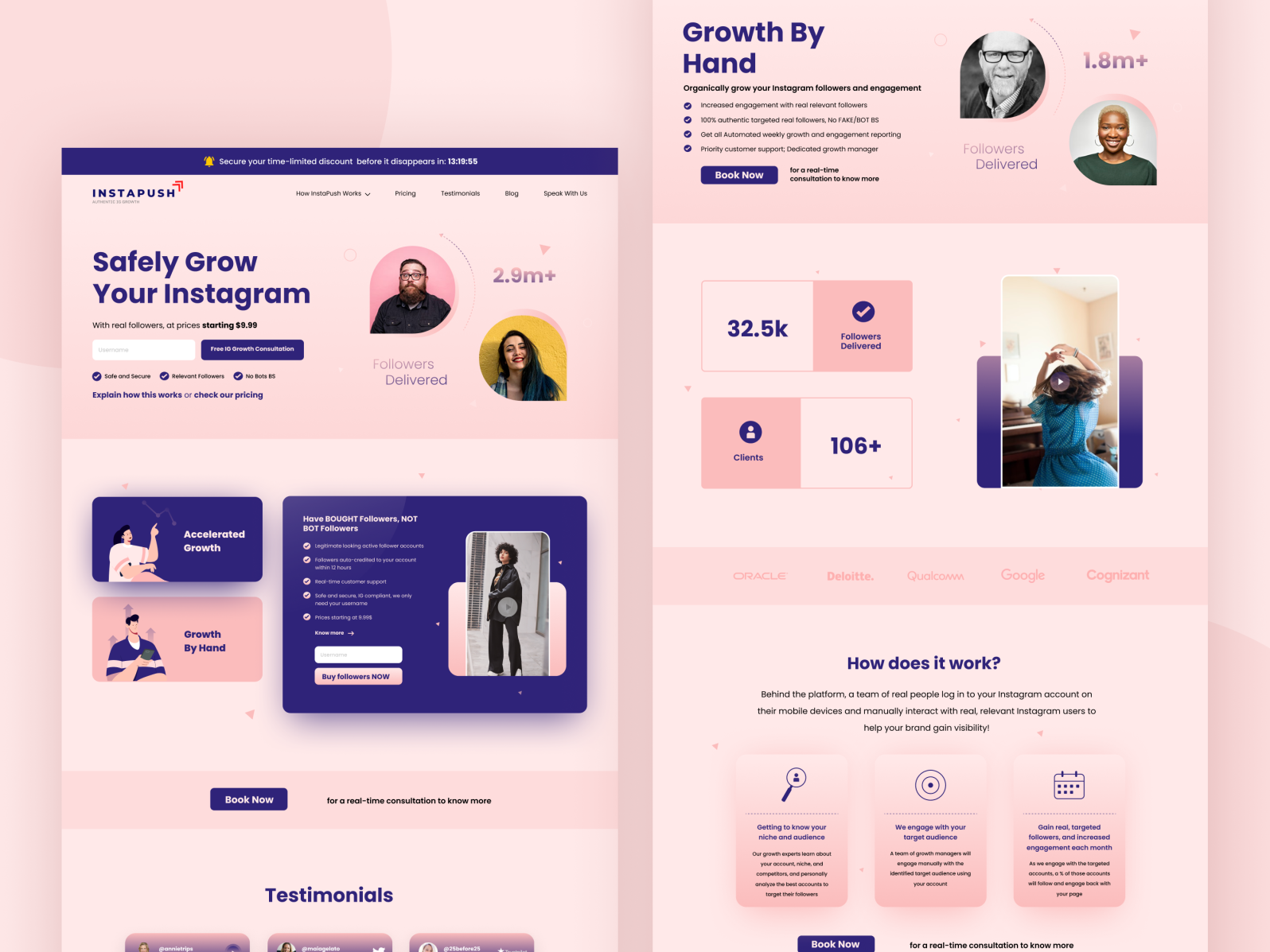 InstaPush - UI/UX - Website Design by Ankit Sharma on Dribbble