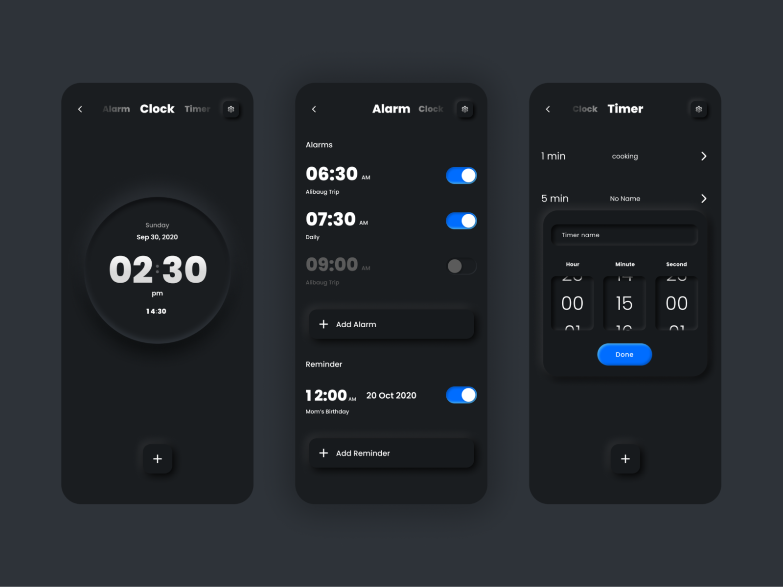 Clock UI by Tanmay Patil on Dribbble