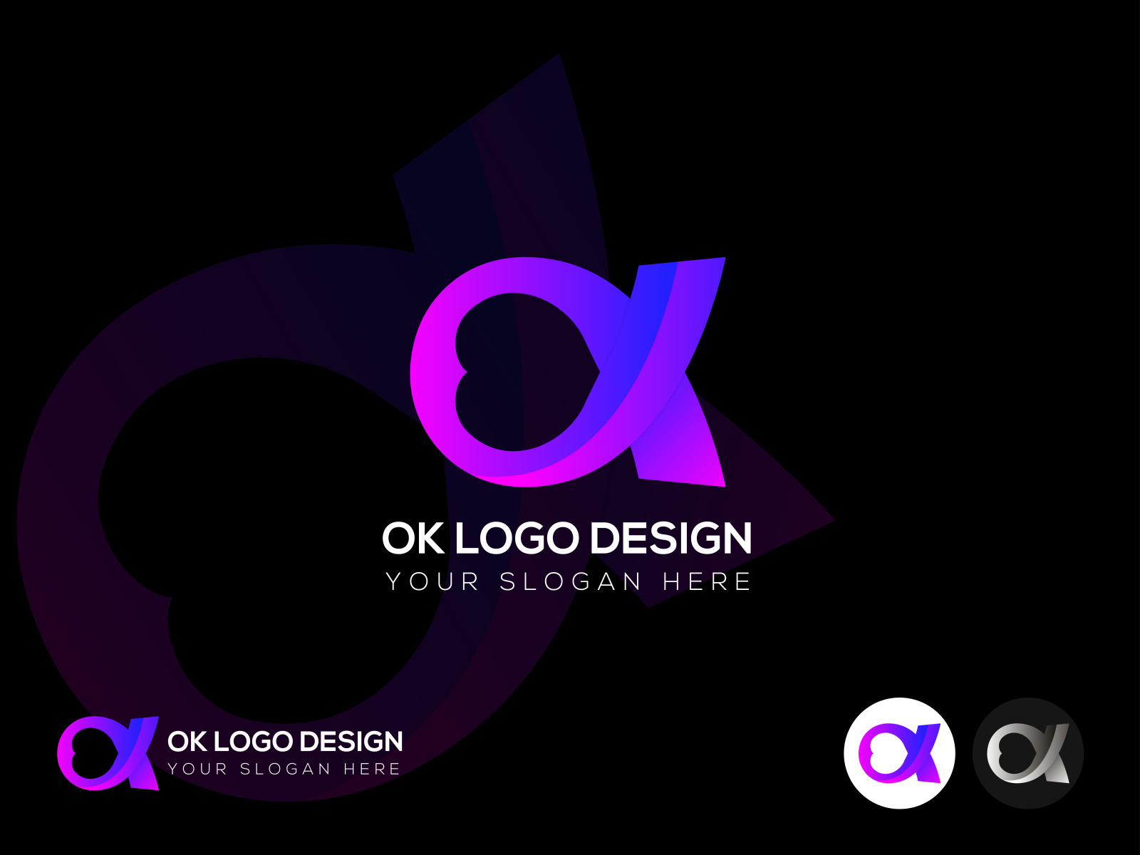 OK Modern Logo Design Concept 01 by Numan Ahmad on Dribbble