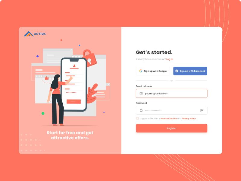 Sign Up Page by Faustina Puspamurti on Dribbble