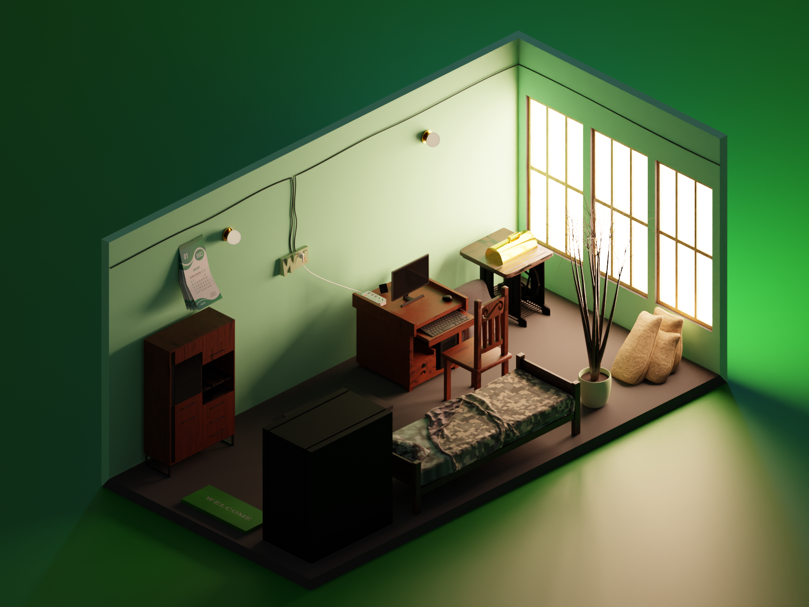 My Room in Day | 3D Stylized Mini world/Room by Masum Shahariar on Dribbble