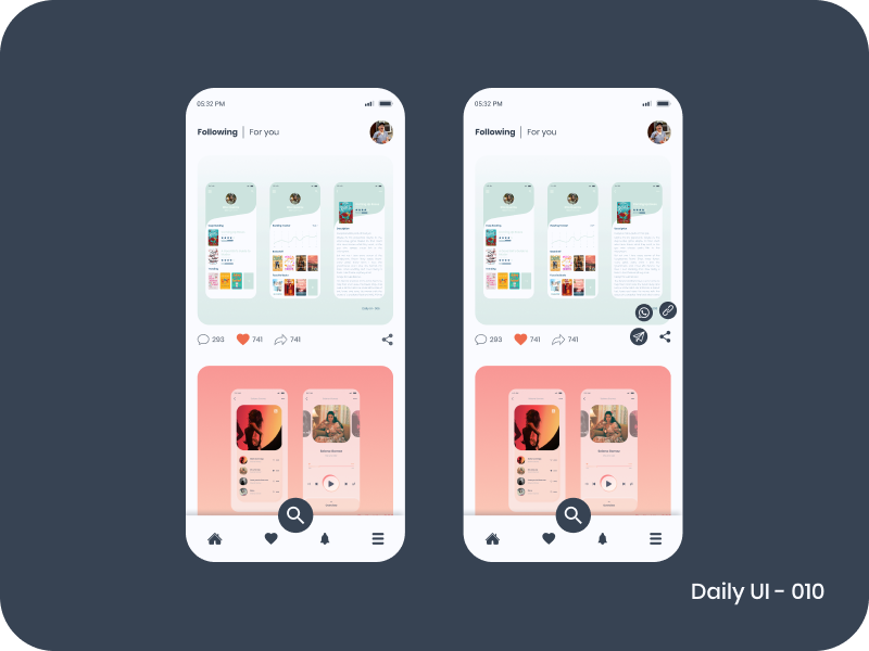 Daily UI 010 - Social Share by Rita Queirós on Dribbble