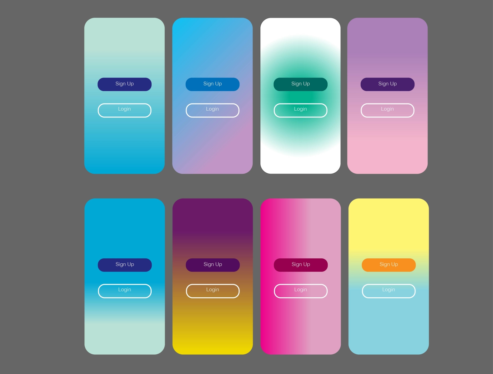 colour theory on sign up screens by Rishika Rao on Dribbble