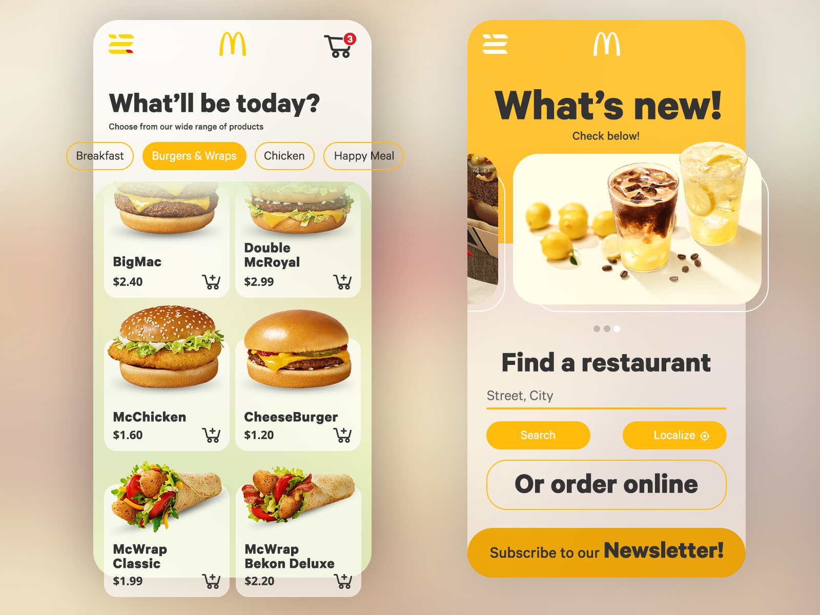 McDonalds - Mobile App Concept by Mateusz on Dribbble