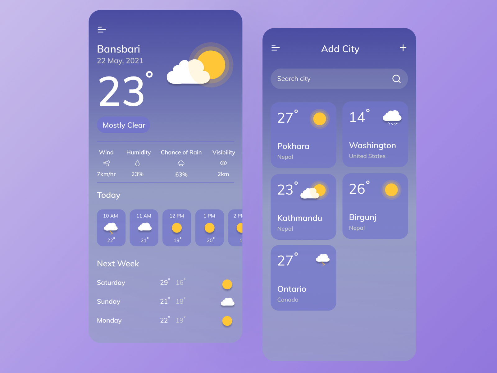 Weather App by Anushka Sharma on Dribbble