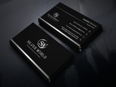 Black n Silver Business card by Nazma on Dribbble