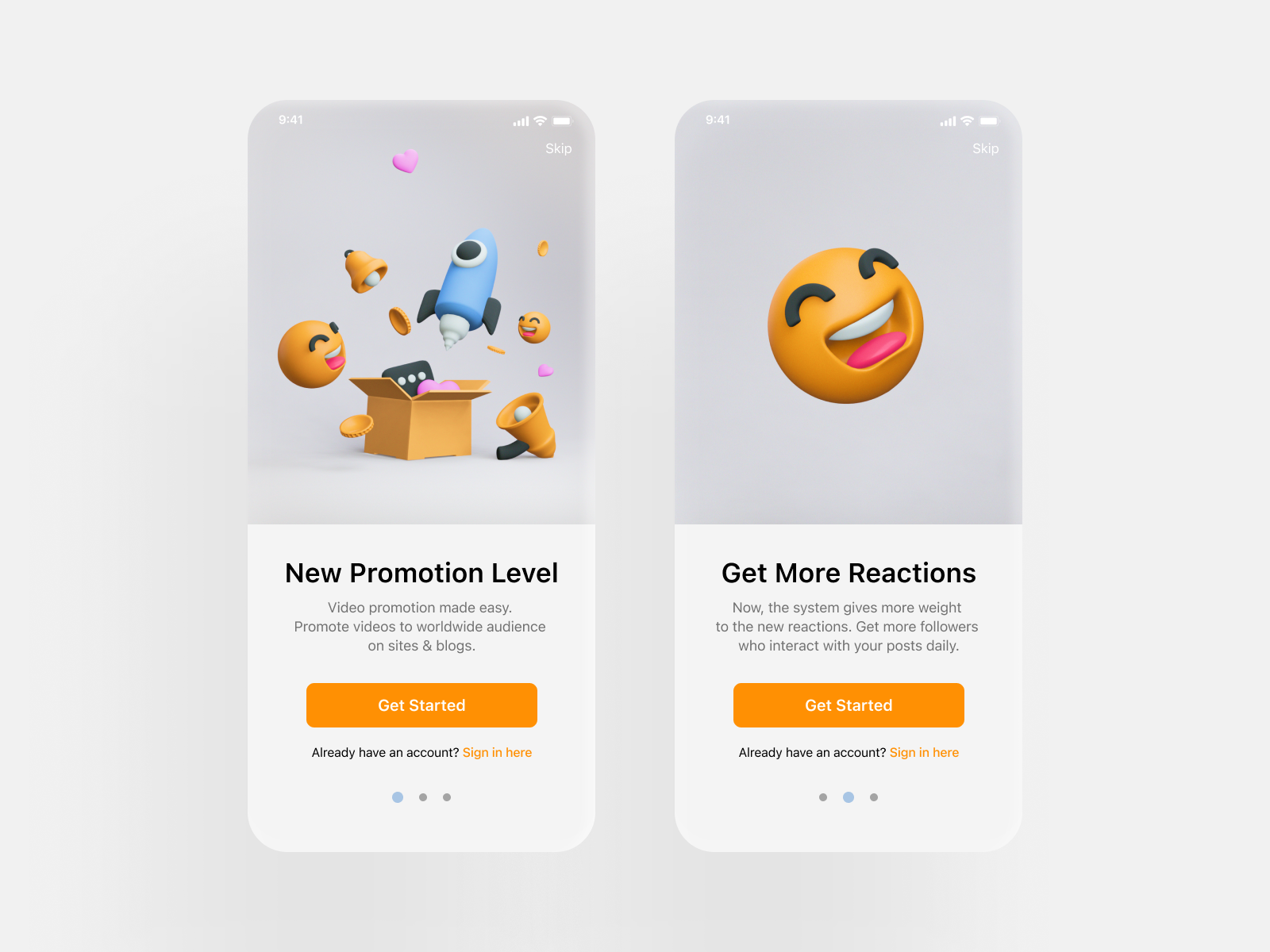 Onboarding for video promotion app by Marina Karatkevich for ABCDesign ...