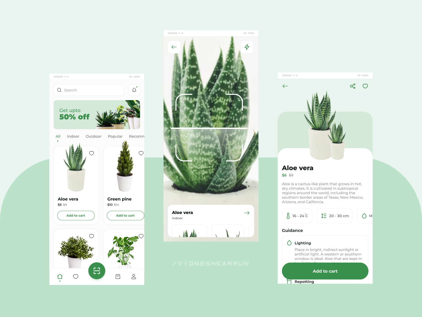Plant app UI by Vignesh K on Dribbble