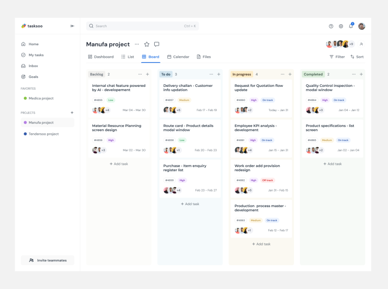 Taskboard UI by Vignesh K on Dribbble