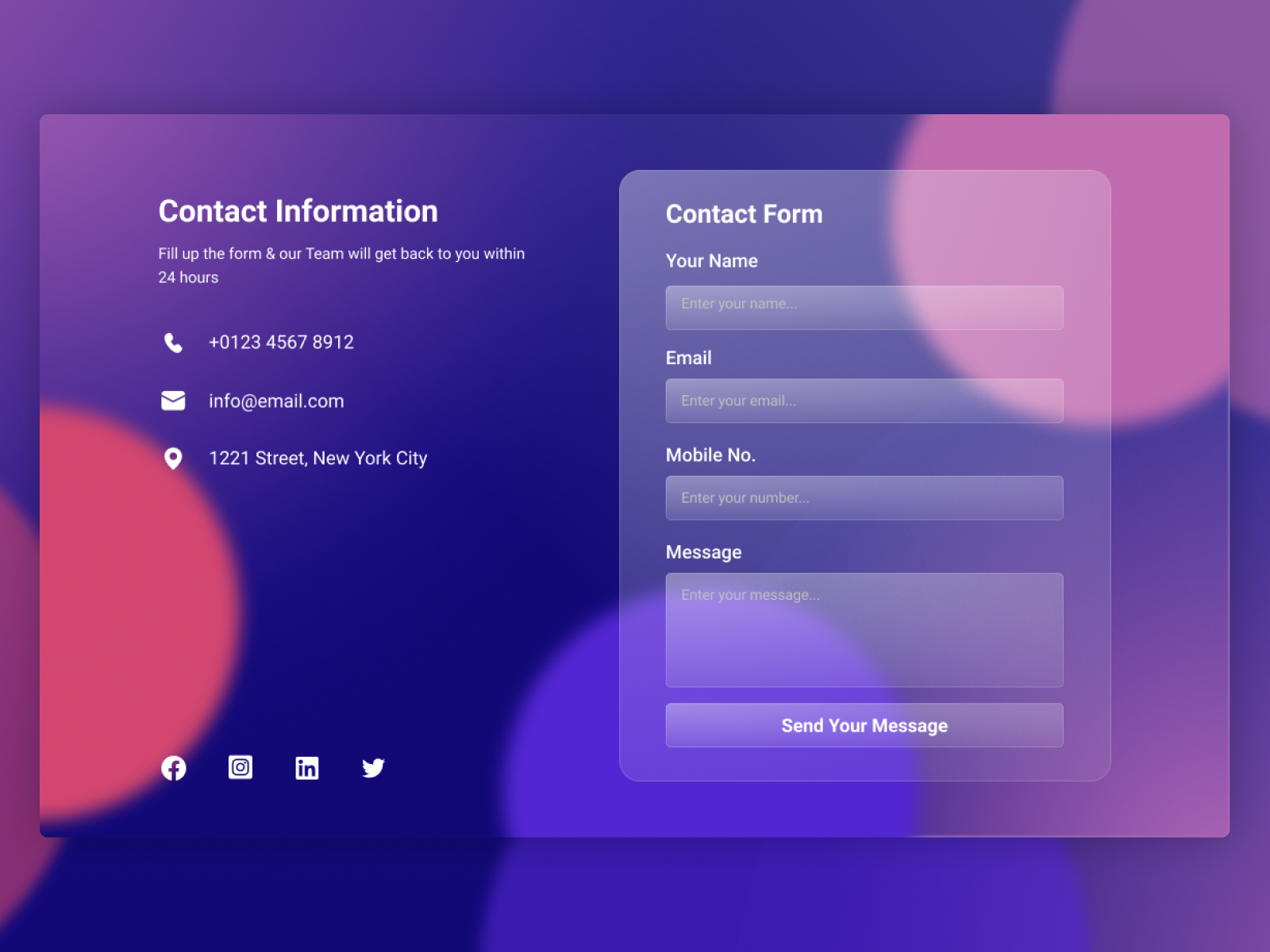 Contact us form section UI Design by Akib Siddiquee on Dribbble