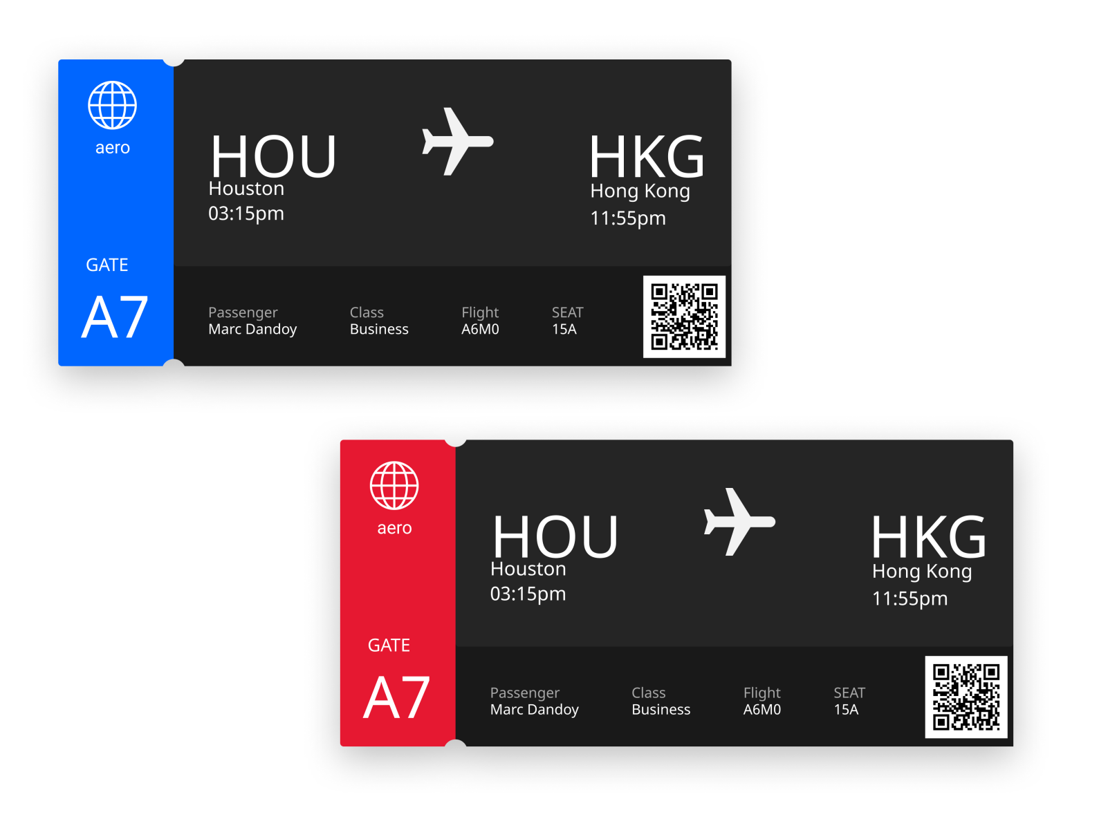 Matte Black Flight Tickets by Marc Dandoy on Dribbble
