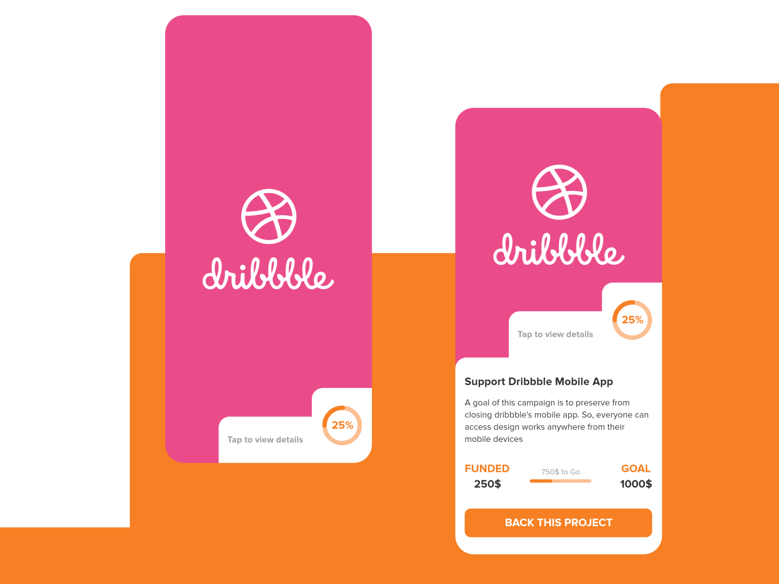 Crowdfunding Campaign UI Example by Nikita Kutsyi on Dribbble