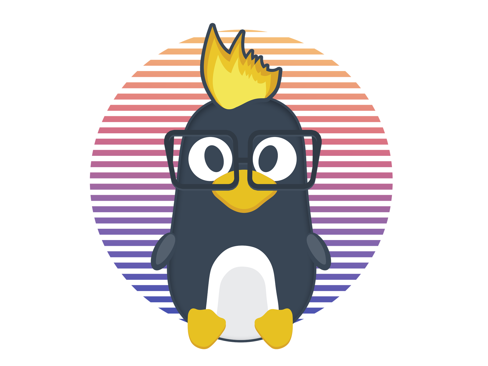 Linux Tux penguin - little nerd. Linux logo by Karina on Dribbble