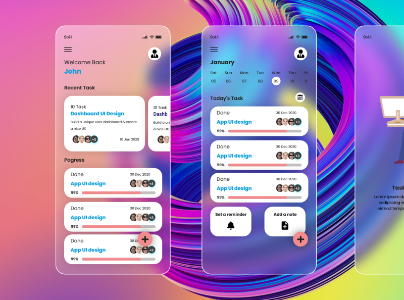 Task Manager App UI by Zinnat Fahim on Dribbble