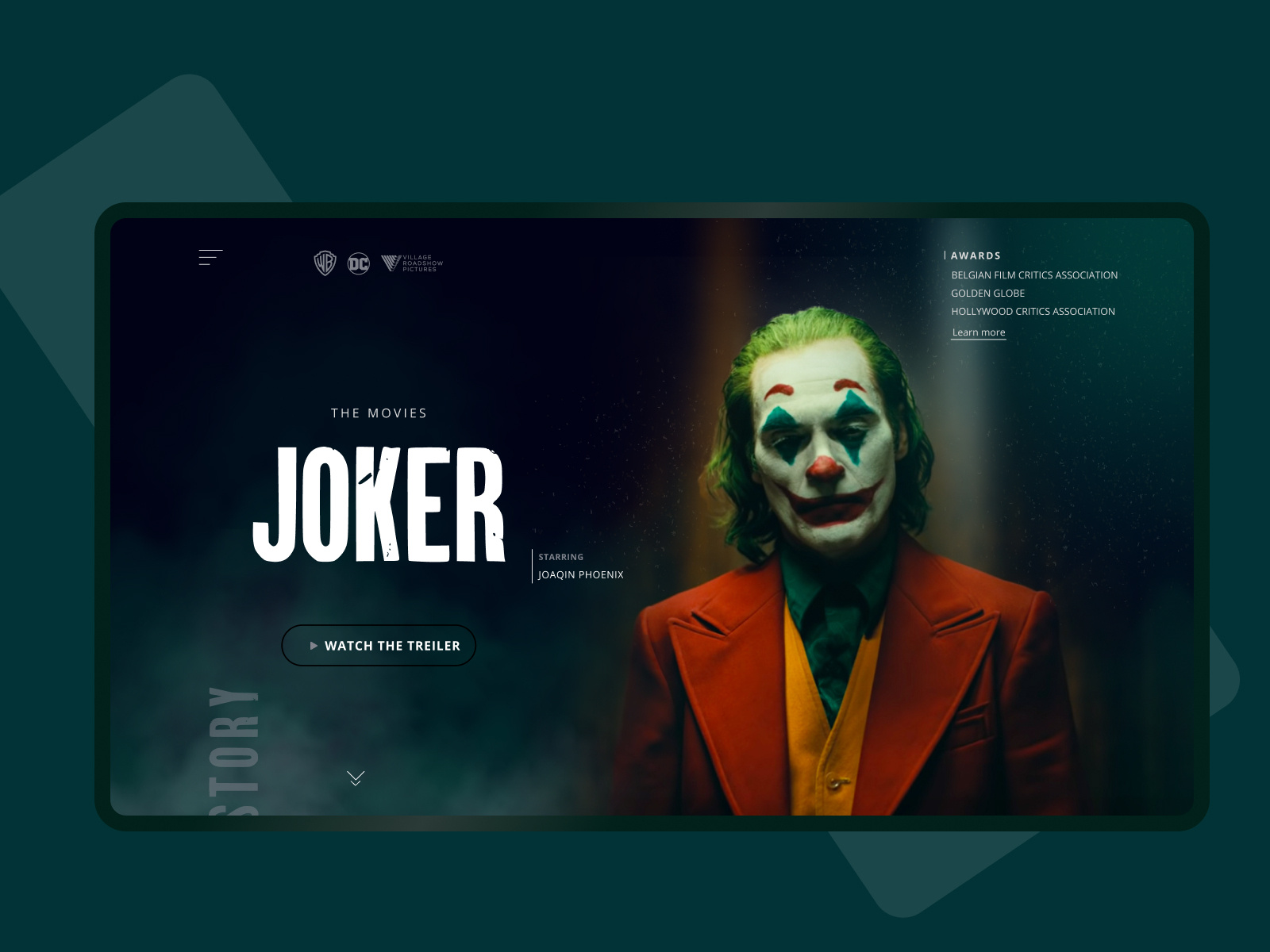 Joker movie promo site by Vasilisa Saveleva on Dribbble