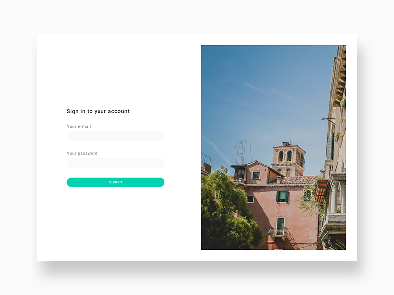 Sign in / login view for web app by Tommy Jepsen on Dribbble